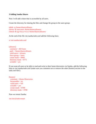 Samba tutorial | PDF | Operating Systems | Computer Software and ...