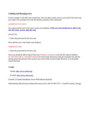 Samba tutorial | PDF | Operating Systems | Computer Software and Applications