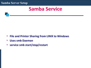 Samba server | PPT | Operating Systems | Computer Software and Applications