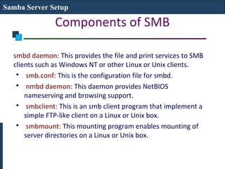 Samba server | PPT | Operating Systems | Computer Software and Applications