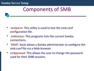 Samba server | PPT | Operating Systems | Computer Software and Applications