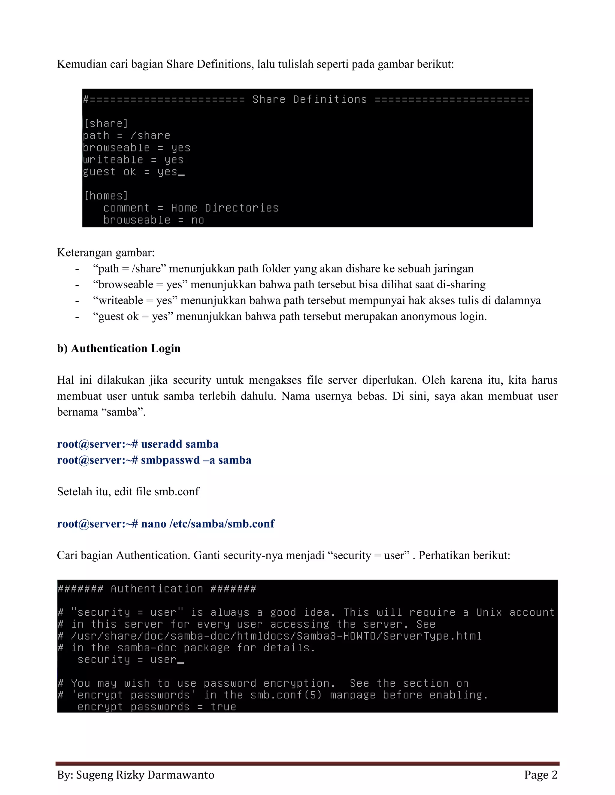 Konfigurasi Samba Server Debian OS | PDF