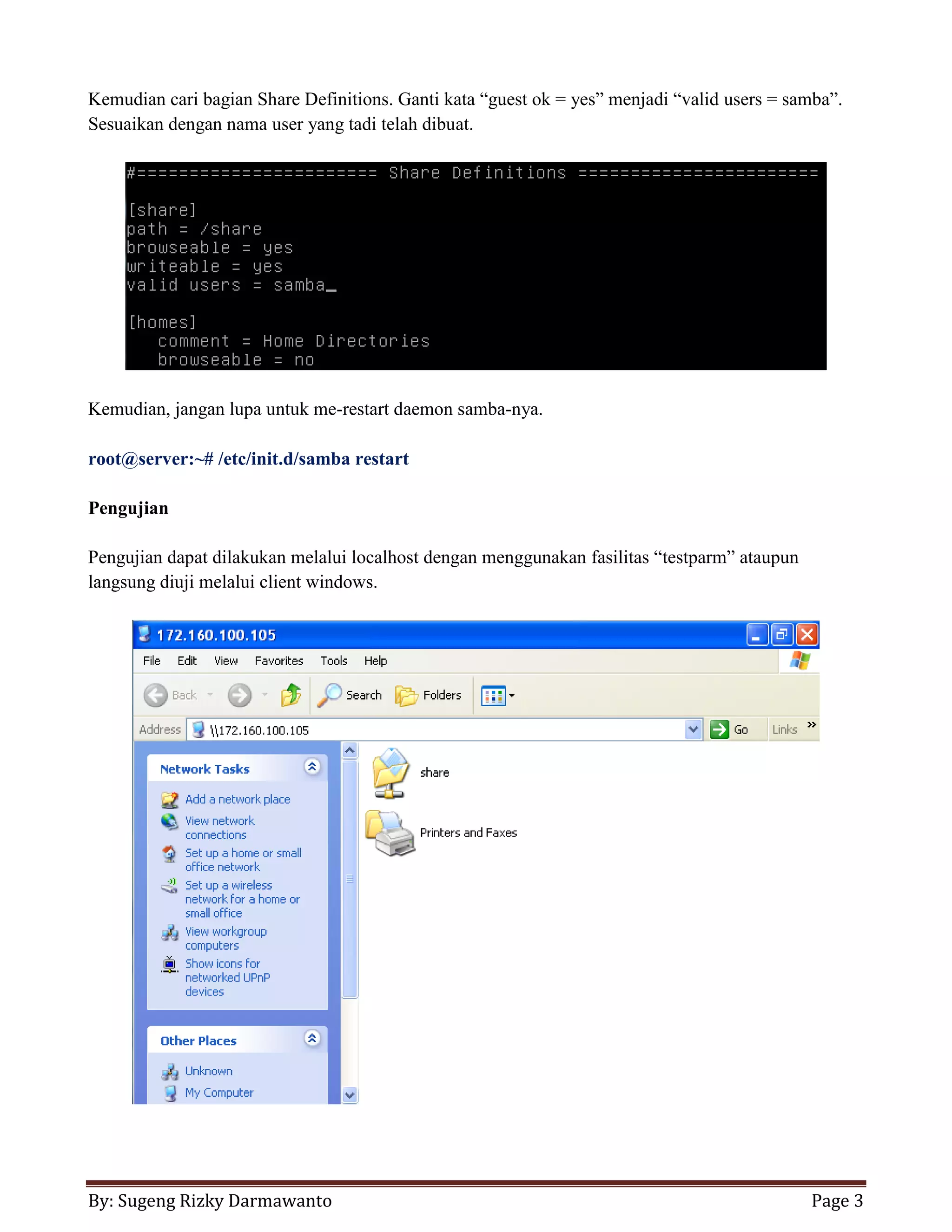 Konfigurasi Samba Server Debian OS | PDF