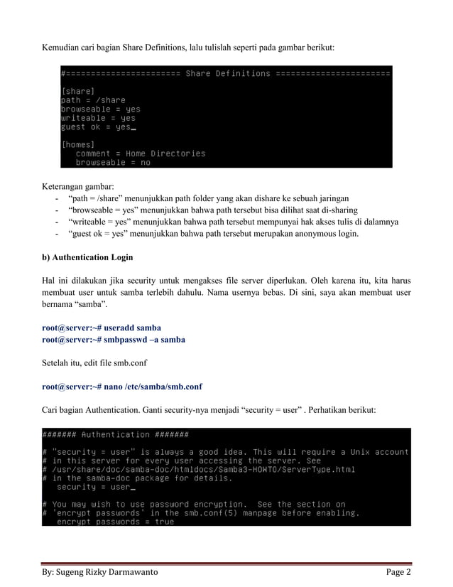 Konfigurasi Samba Server Debian OS | PDF