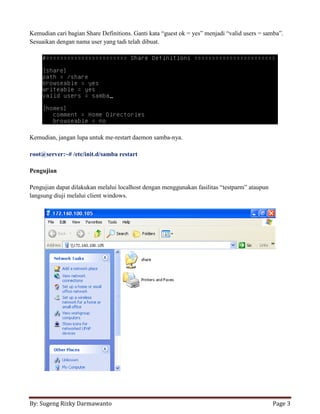 Konfigurasi Samba Server Debian OS | PDF