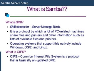 Samba server in sna | PPTX