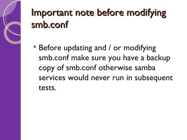 Samba Server Configuration Ppt Operating Systems Computer Software And Applications