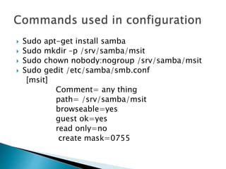 Samba server configuration | PPT