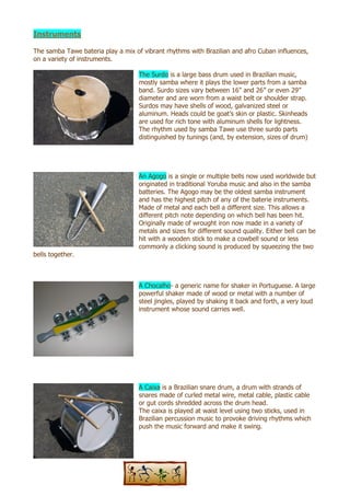 Samba Tawe - Swansea dance group | PDF | World/International Music | Music