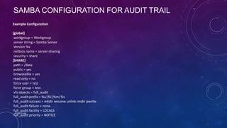 Short samba tutorial with audit trail function | PPT