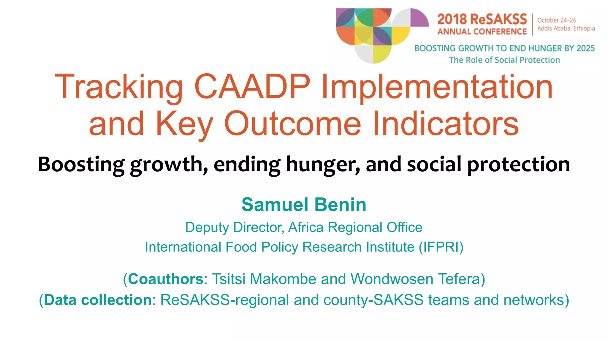 Tracking CAADP Implementation and Key Outcome Indicators | PPTX