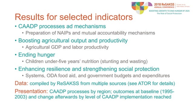 Tracking CAADP Implementation and Key Outcome Indicators | PPTX