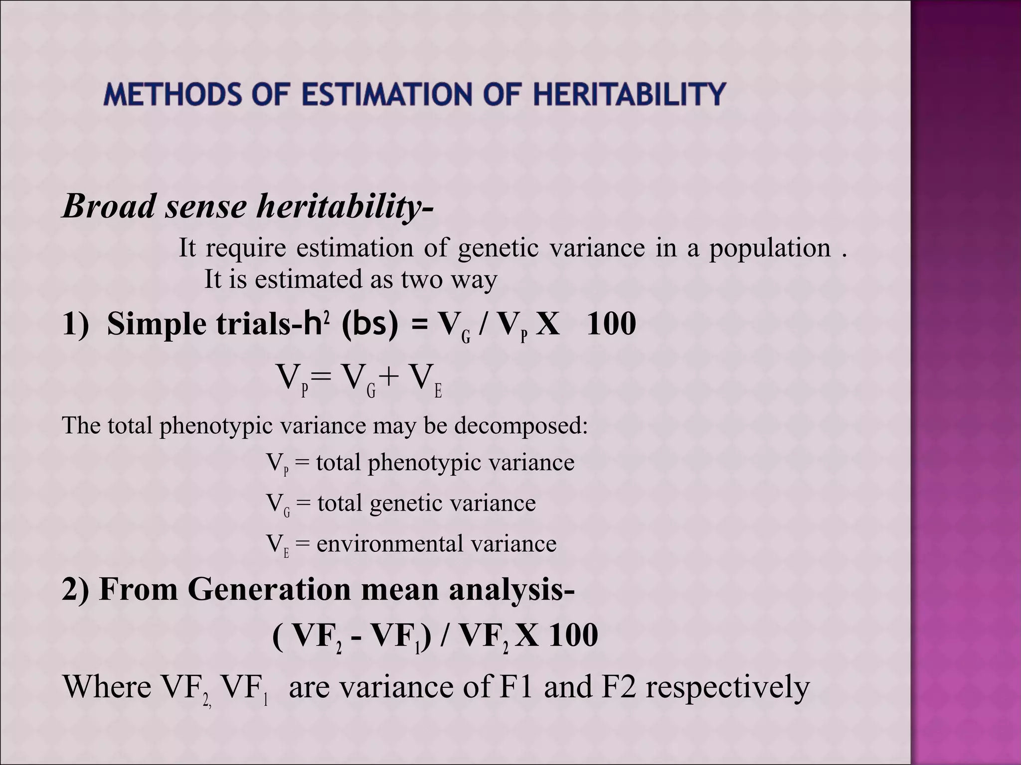 heritability its type and estimation of it | PPT