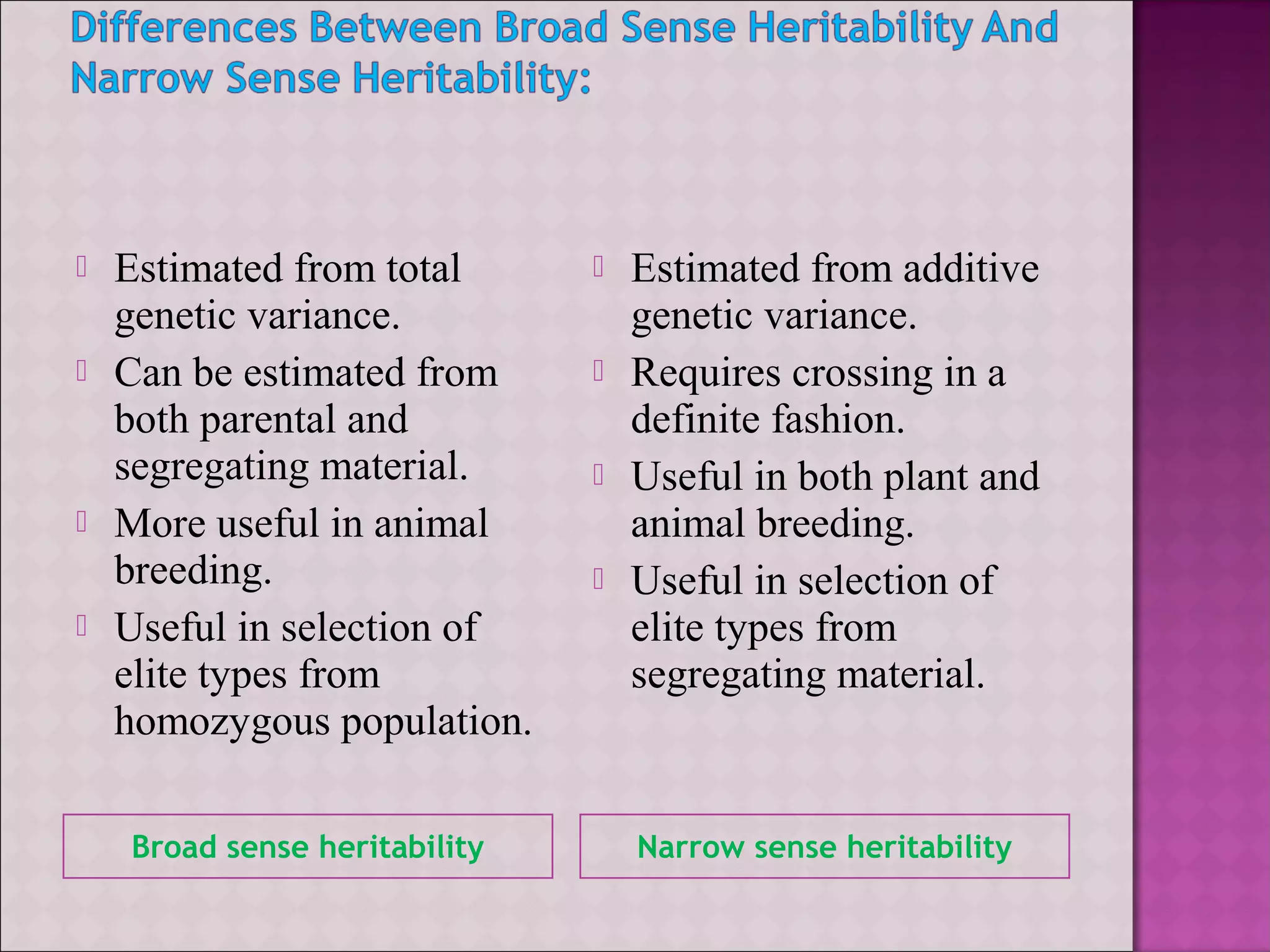 heritability its type and estimation of it | PPT