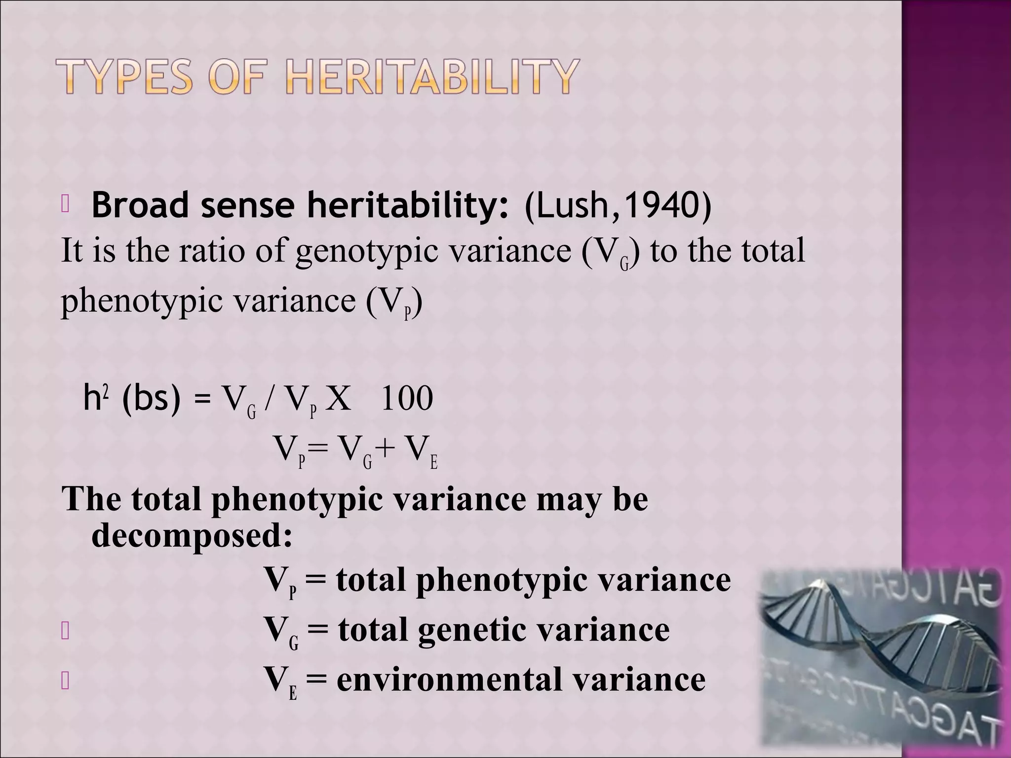 heritability its type and estimation of it | PPT