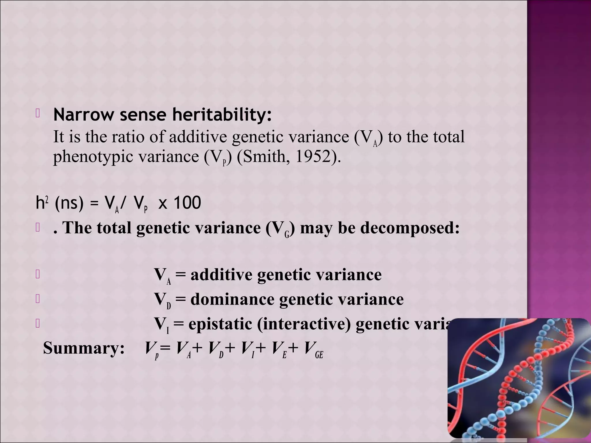 heritability its type and estimation of it | PPT