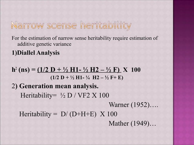 heritability its type and estimation of it | PPT