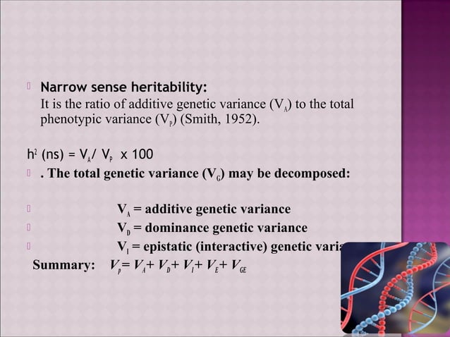 Heritability Its Type And Estimation Of It Ppt