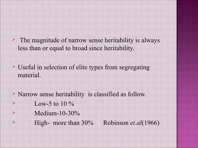 Heritability Its Type And Estimation Of It Ppt