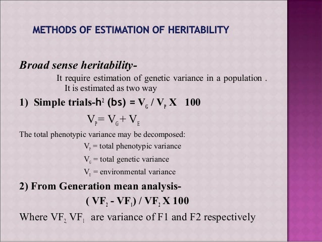Heritability Its Type And Estimation Of It