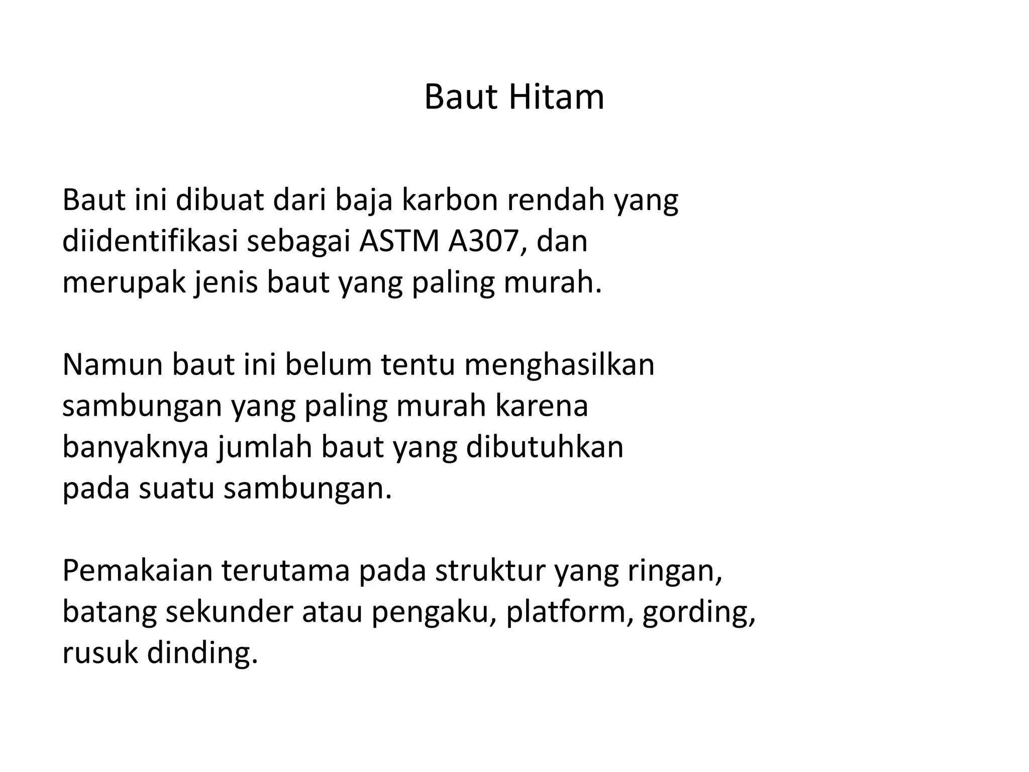 sambungan baut mutu tinggi dalam pekerjaan baja | PPT