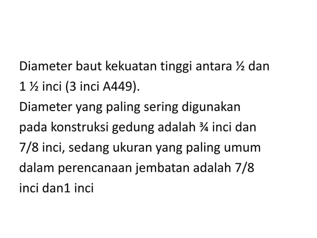 sambungan baut mutu tinggi dalam pekerjaan baja | PPT