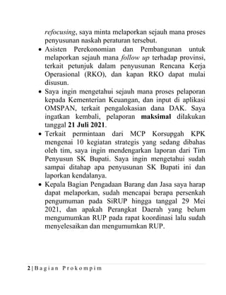 Sambutan bupati rakor pobl part 2 | PDF