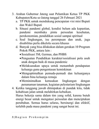 Sambutan bupati wonosobo acara pelantikan pengurus pkk | PDF