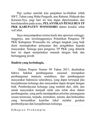 Sambutan bupati wonosobo acara pelantikan pengurus pkk | PDF