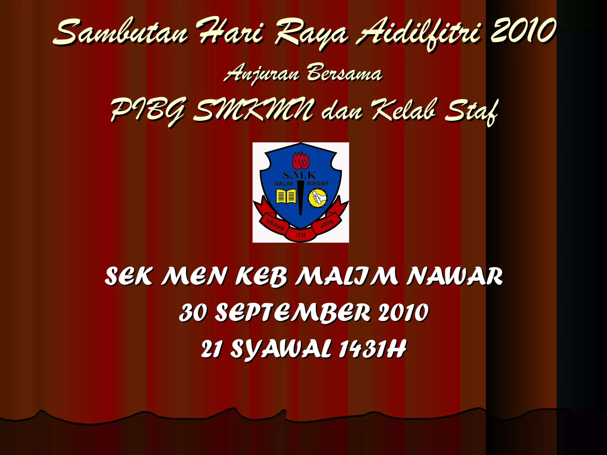 Sambutan hari raya aidilfitri 2010 | PPT