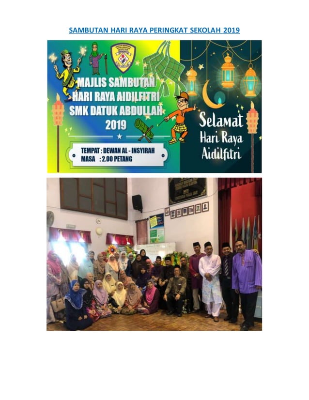 Sambutan Hari Raya Peringkat Sekolah 2019 | PDF