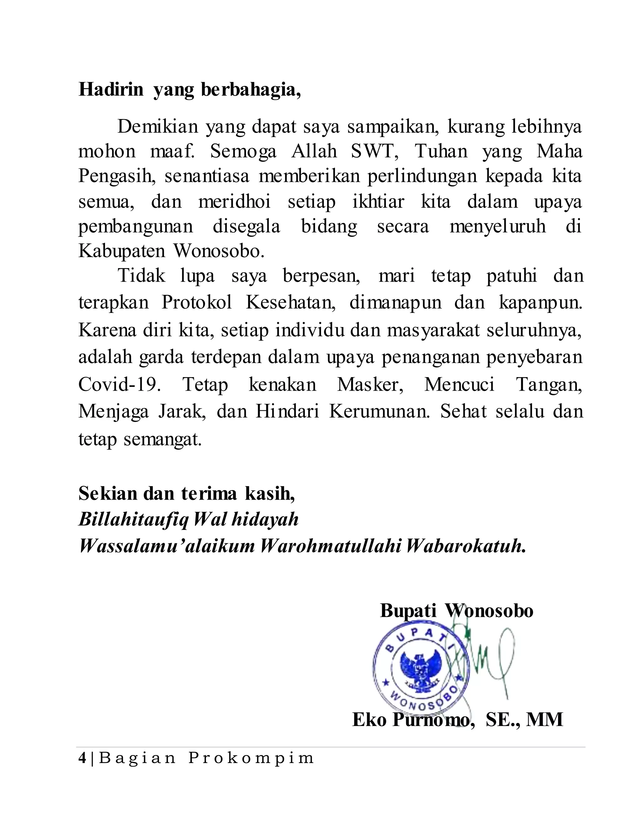 Sambutan pejabat lama acara serah terima jabatan | DOCX