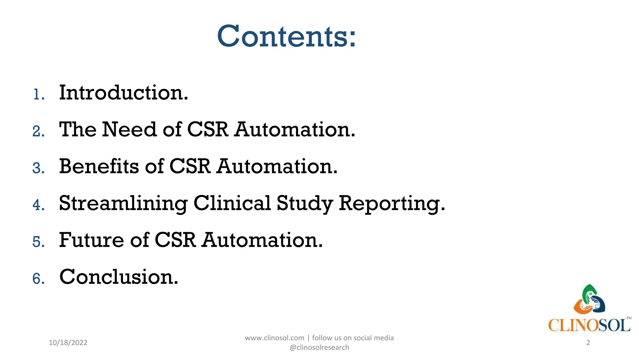 CSR Automation: Streamlining Clinical Study Reporting | PPT