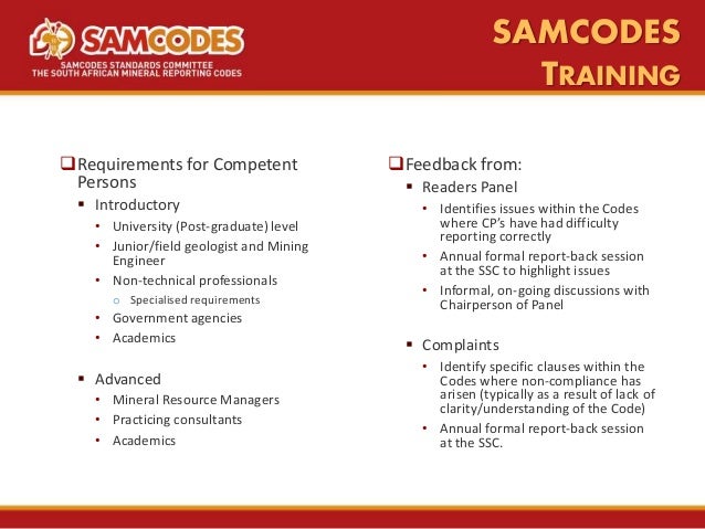 SAMCODES training