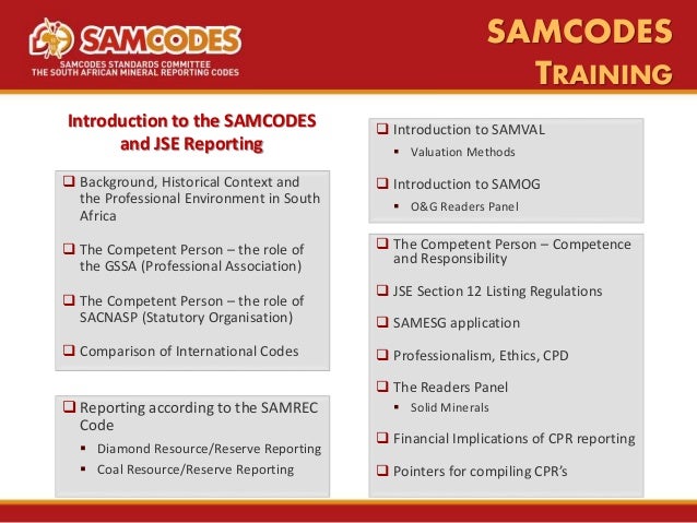 SAMCODES training