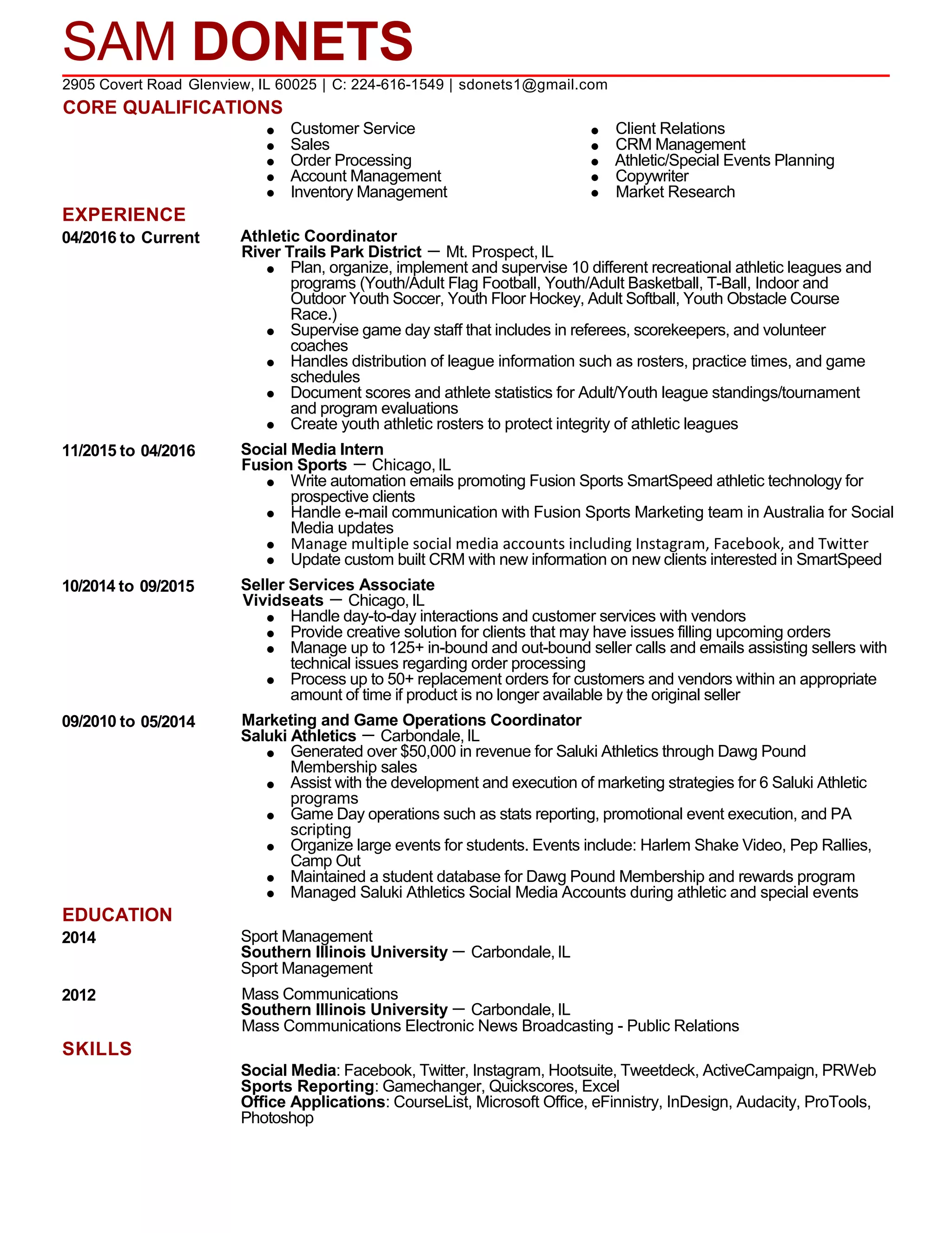 Sam Donets Resume 2 | PDF