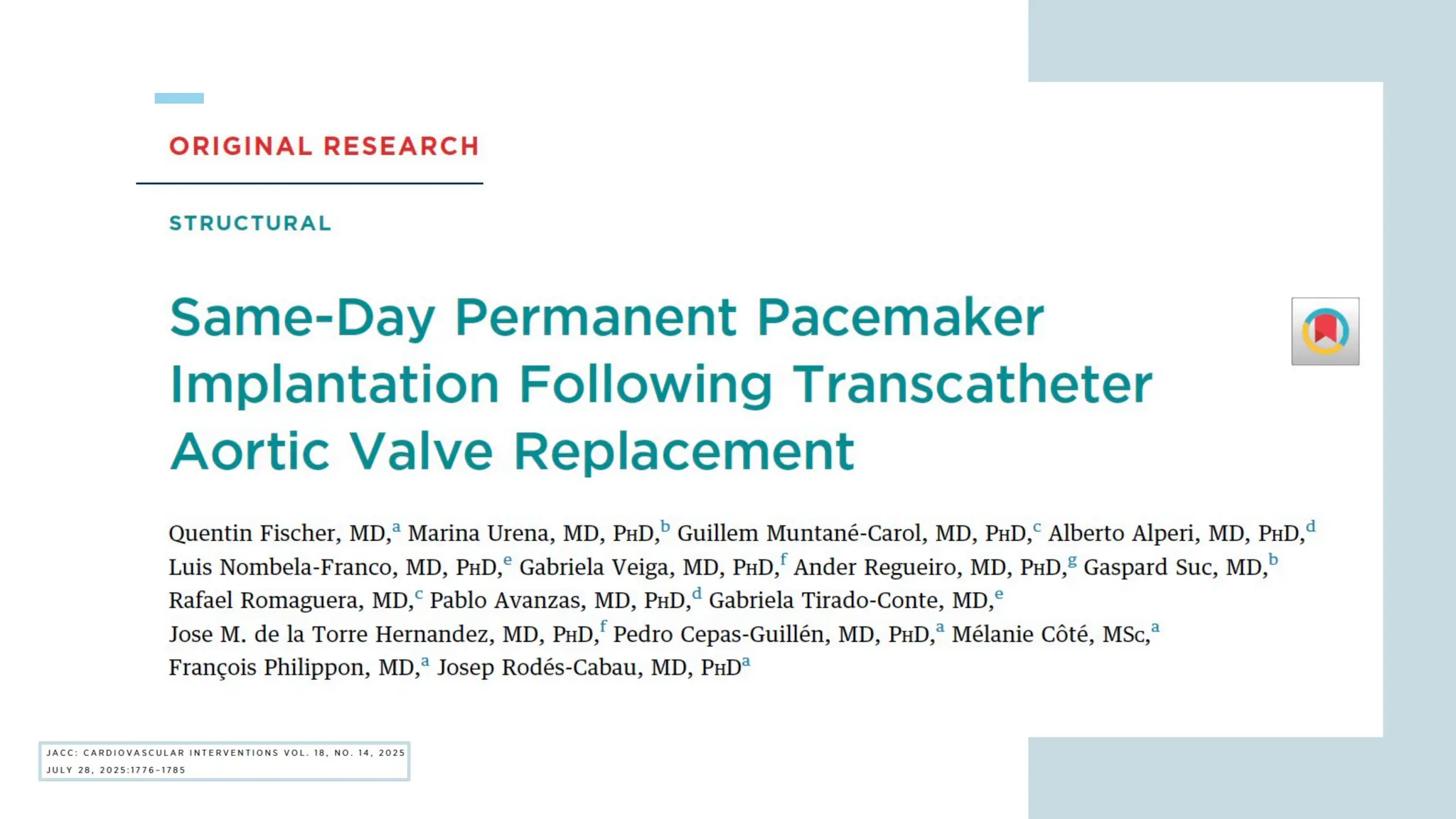Same-Day Permanent Pacemaker Implantation Following Transcatheter ...