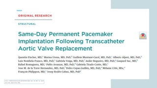 Same-Day Permanent Pacemaker Implantation Following Transcatheter ...