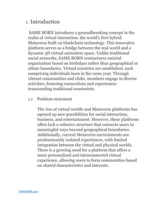 SAMEBORN - Pioneering Hybrid Metaverse Whitepaper | PDF