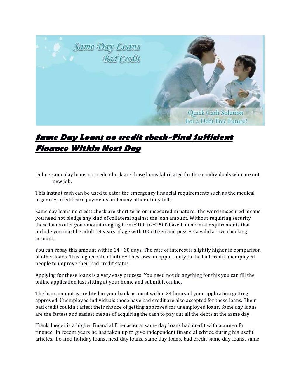 Same Day Loans No Credit Check Find Sufficient Finance Within Next Day same-day-loans-no-credit-check-find-sufficient-finance-within-next-day