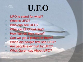 UFO Unidentified Flying Object (Creation) | PPTX