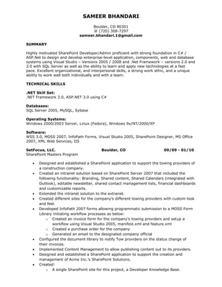 Sameer Bhandari Resume | PDF
