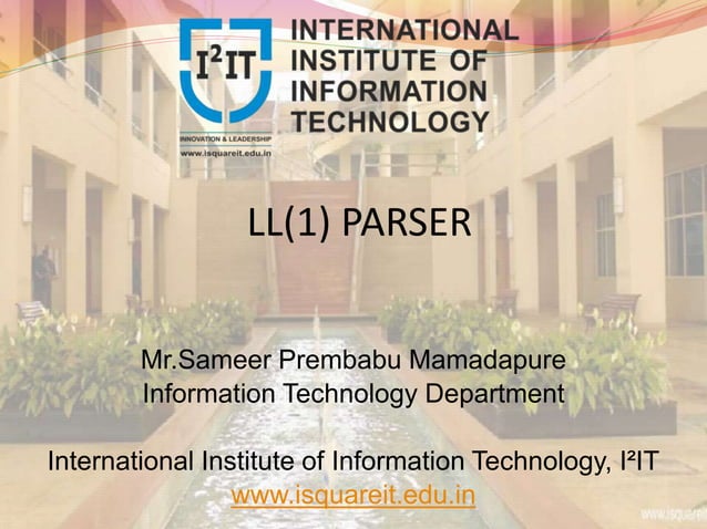 LL(1) Parsers | PPT
