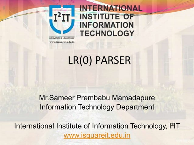 sameermlr0parser-200701133032.pptx | Programming Languages | Computing