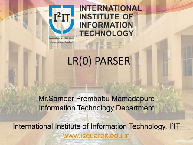 LR(0) PARSER | PPTX | Programming Languages | Computing