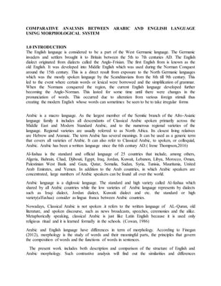 morphological analysis of arabic and english language | DOCX