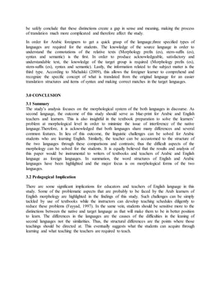 morphological analysis of arabic and english language | DOCX