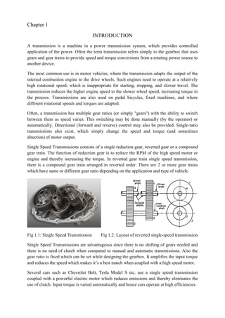 Single Speed Transmission for Electric Vehicles | PDF
