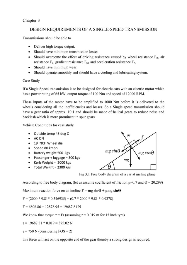 Single Speed Transmission for Electric Vehicles | PDF