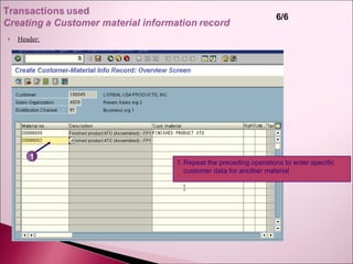 Sameers Managing Customer Material Info Record | PPT